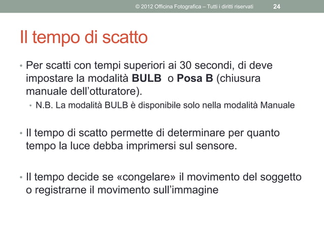 Scuola di fotografia - Lezione 1: Tempi, diaframmi, ISO ed esposizione ...