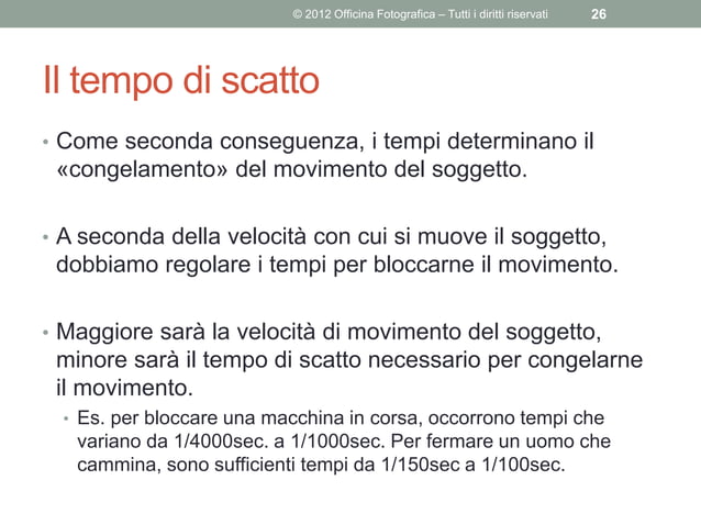 Scuola di fotografia - Lezione 1: Tempi, diaframmi, ISO ed esposizione ...