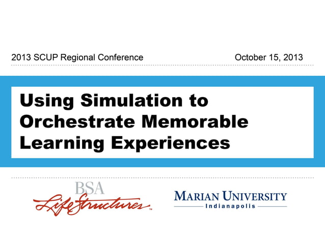 Using Simulation to Orchestrate Memorable Learning Experiences | PDF ...