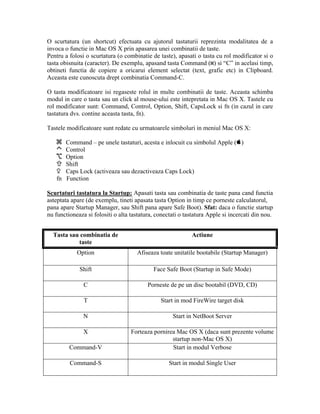 Scurtaturi tastatura | PDF