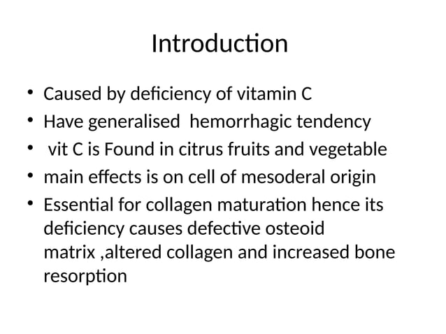 Disease caused by vitamin c Scurvy.pptx