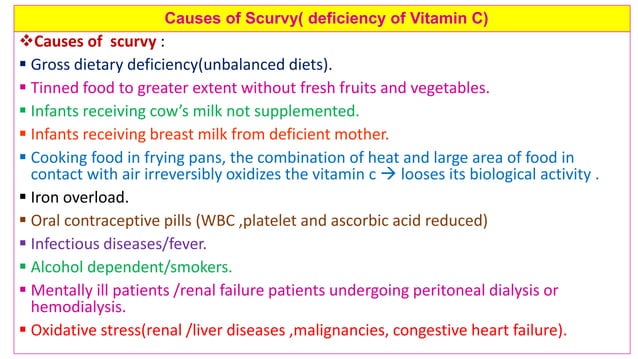 Scurvy (deficiency of vitamin C) | PDF