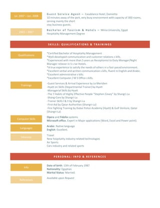 Hotel Service Manager - Front Office Night Manager | PDF