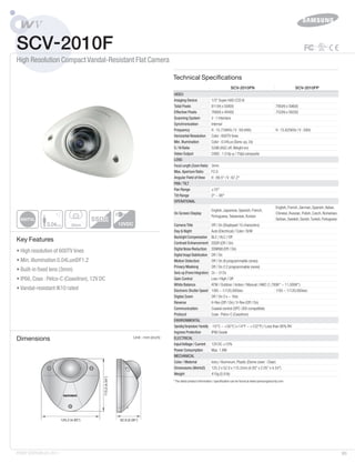 Samsung Techwin SCV-2010F Data Sheet | PDF