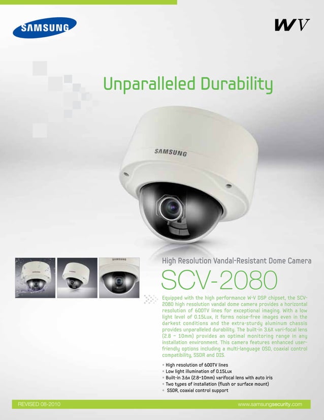 Samsung Techwin SCV-2080 Data Sheet | PDF