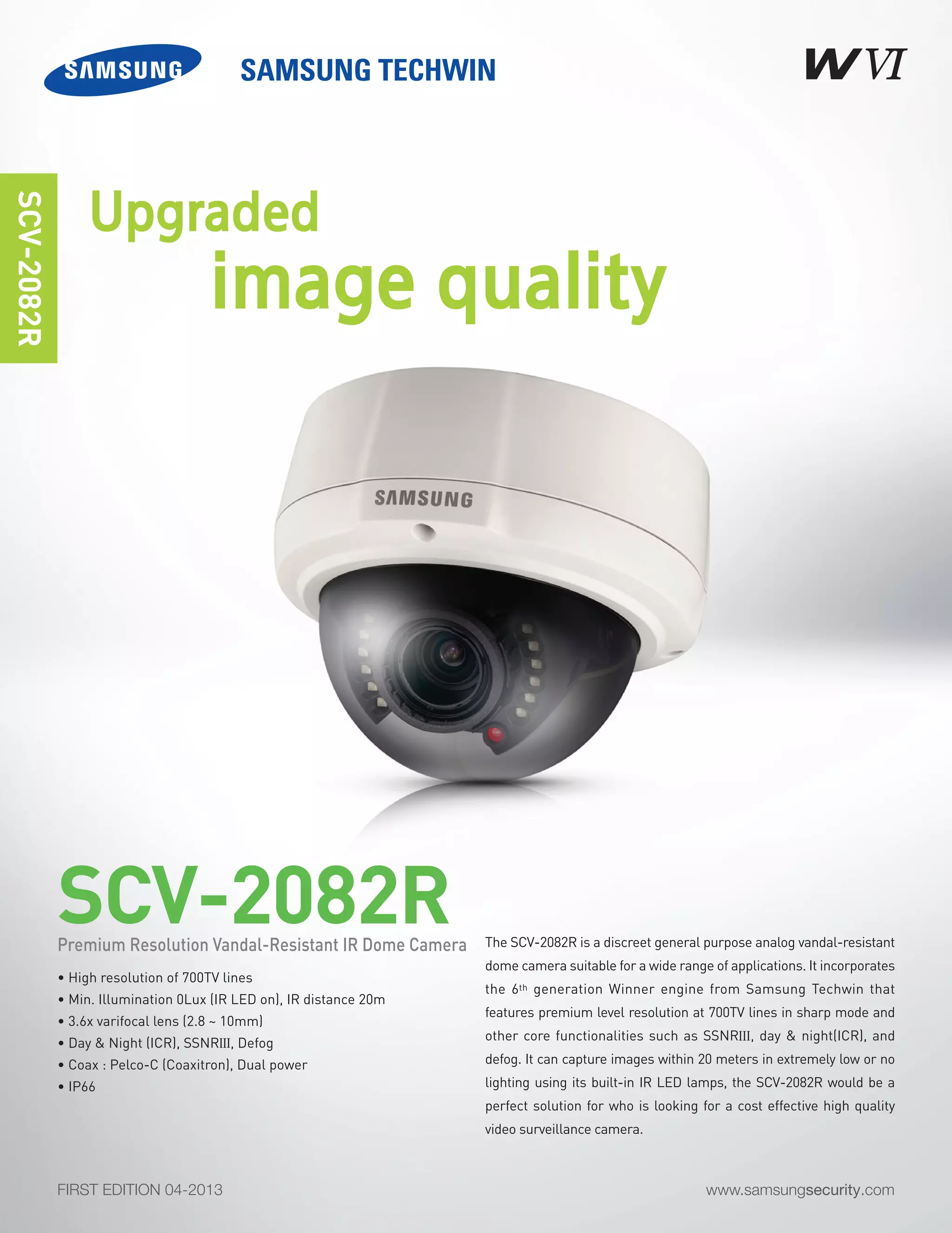 Samsung Techwin SCV-2082R Data Sheet | PDF