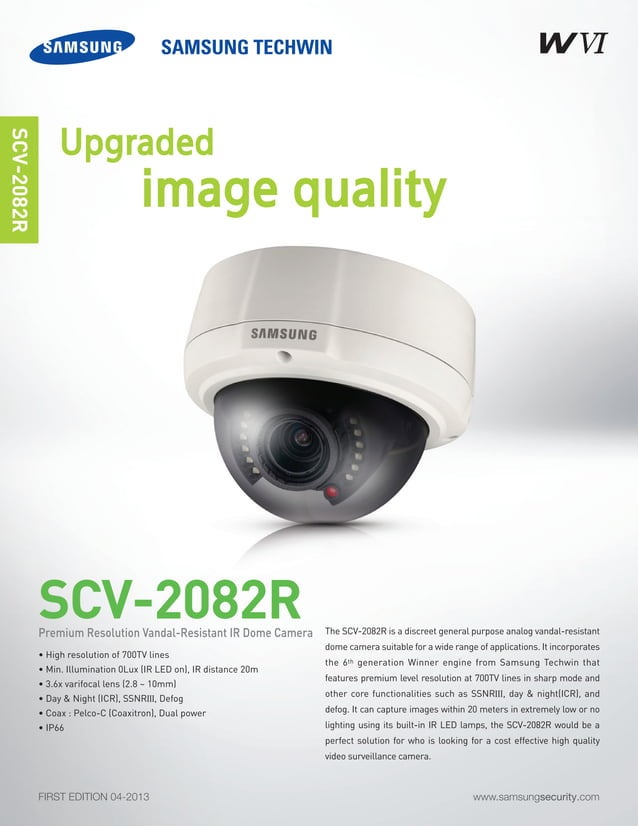 Samsung Techwin SCV-2082R Data Sheet | PDF