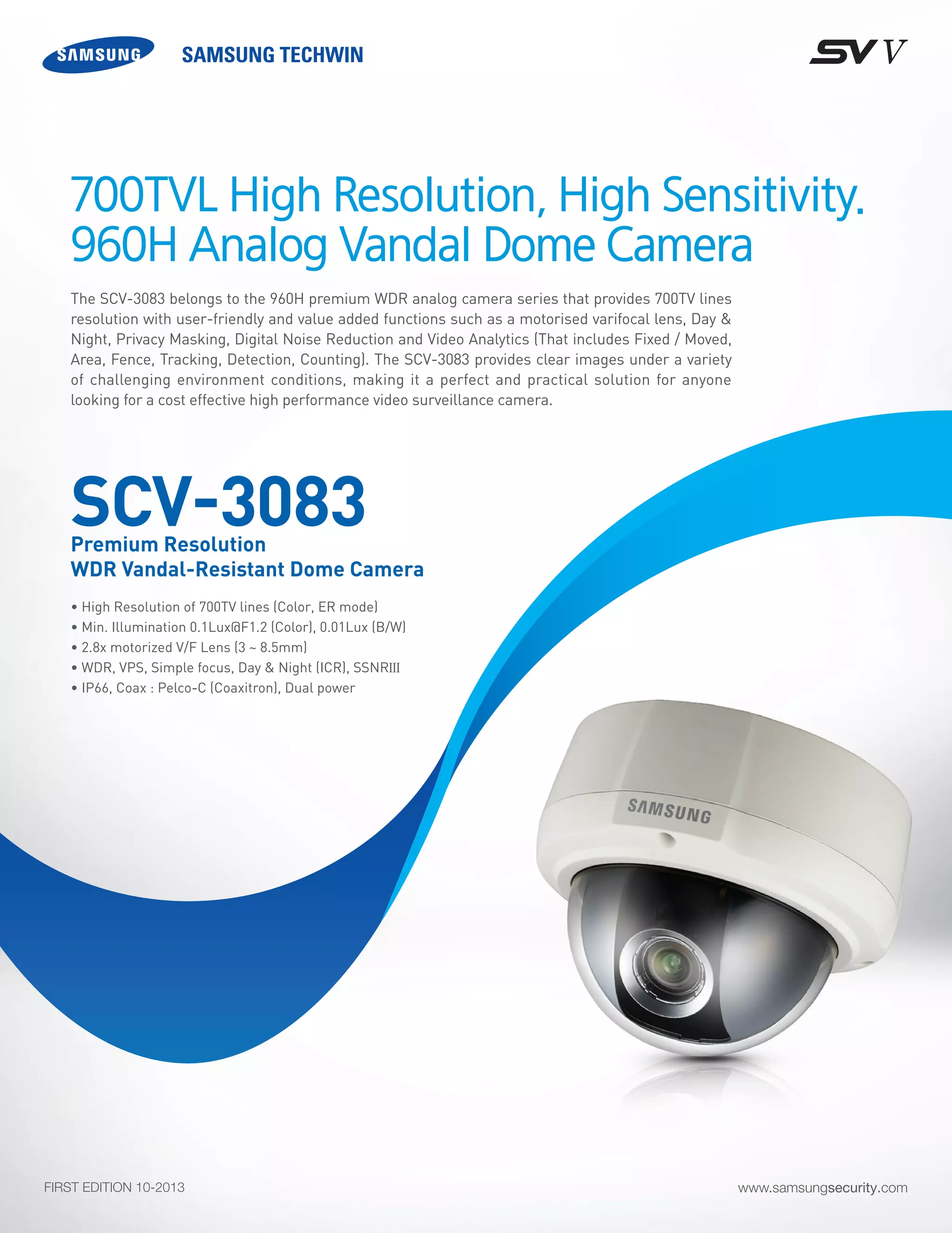 Samsung Techwin SCV-3083 Data Sheet | PDF