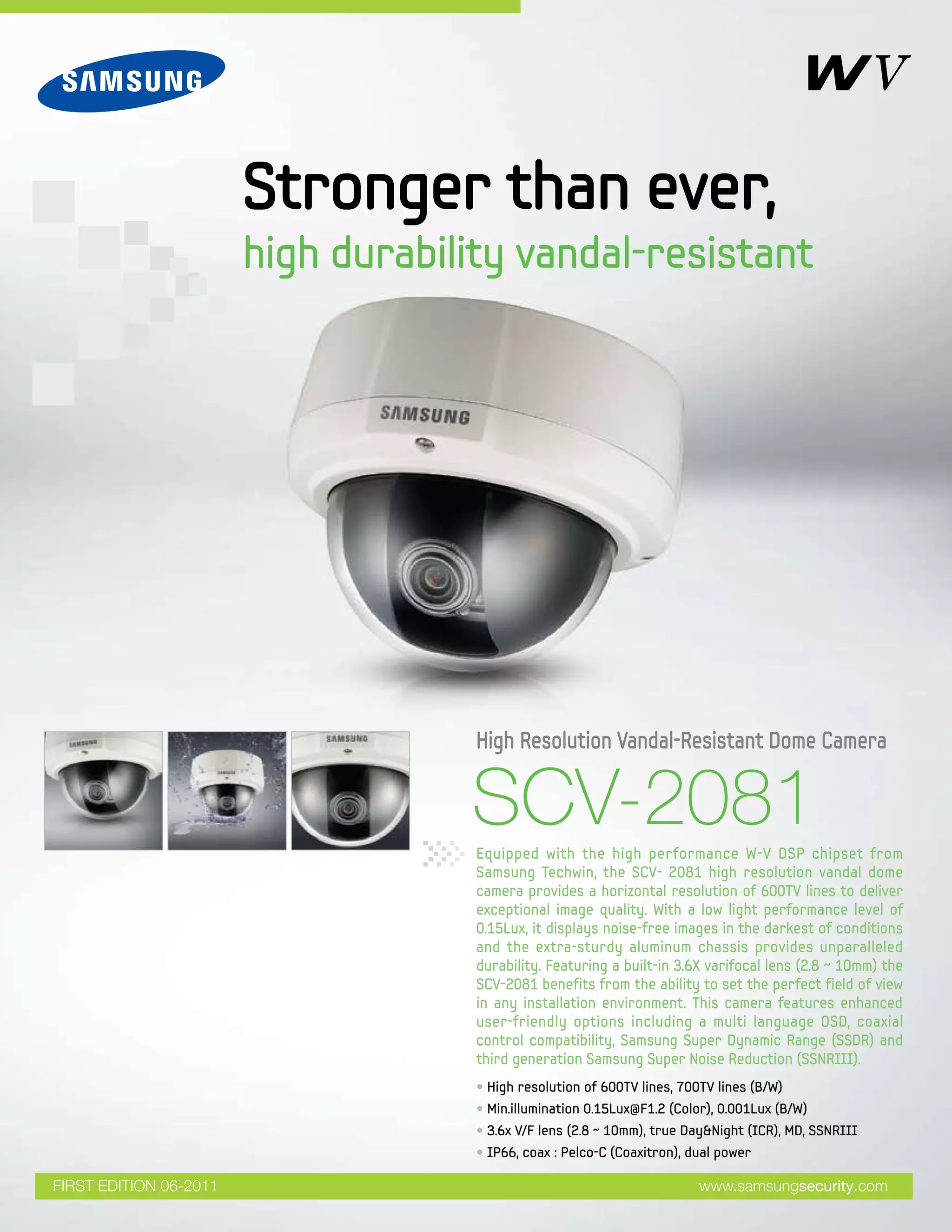 Samsung Techwin SCV-2081 Data Sheet | PDF