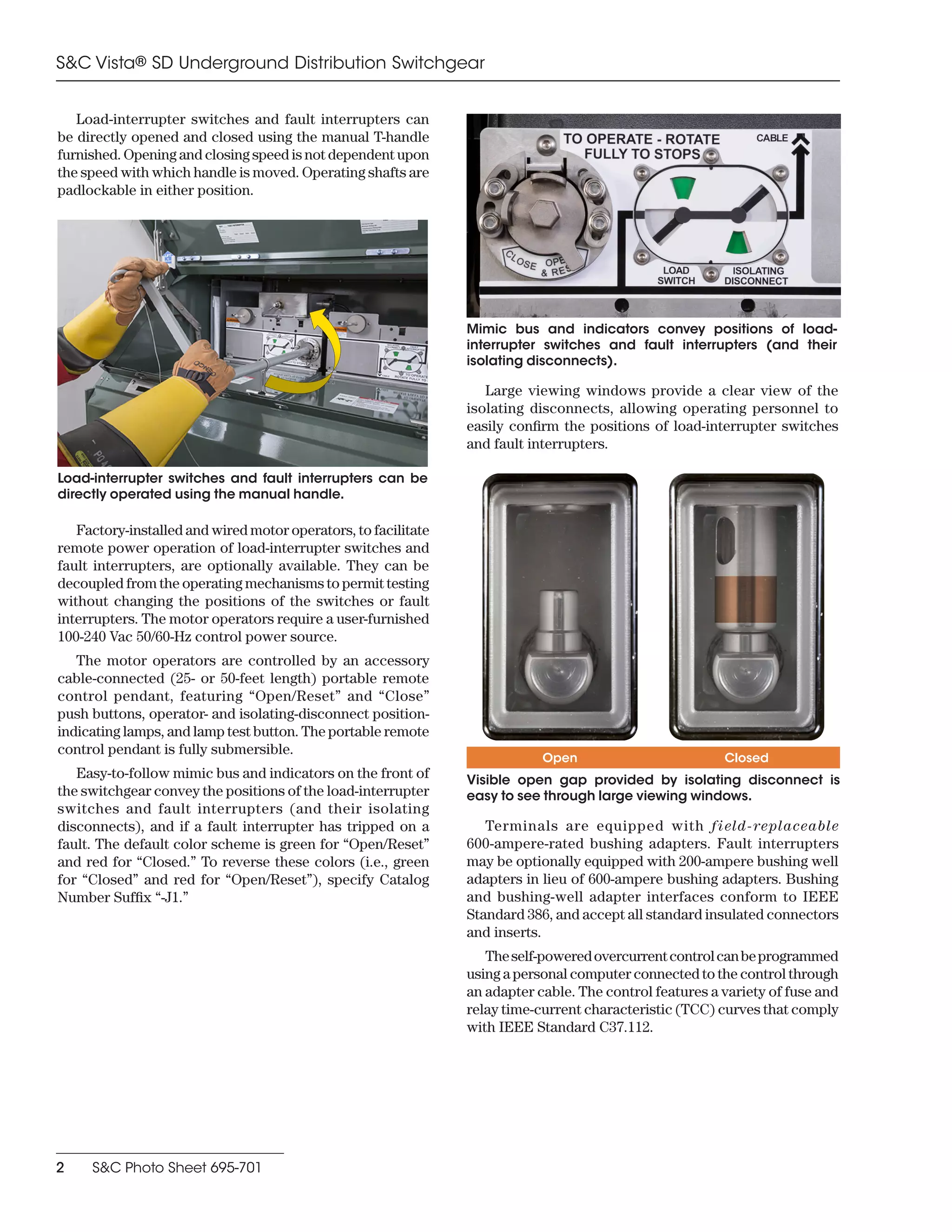 S&C Vista SD Underground Distribution Switchgear Outdoor Distribution ...