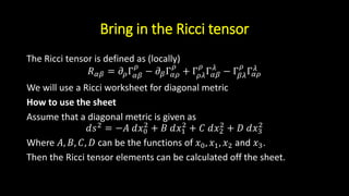Schwarzchild solution derivation | PPTX