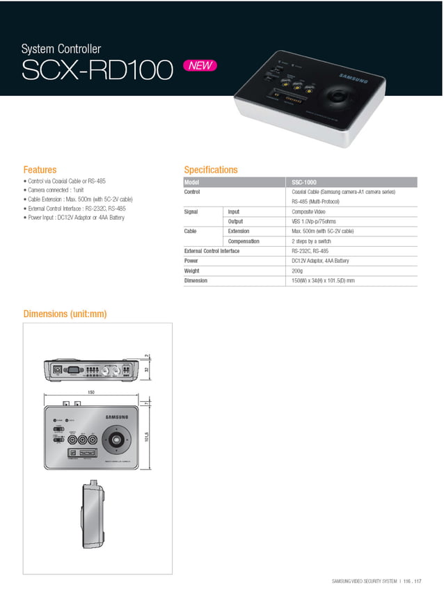 Samsung Techwin SCX-RD100 Data Sheet | PDF