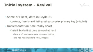 Scylla Summit 2016: Using ScyllaDB for a Microservice-based Pipeline in Go | PPT