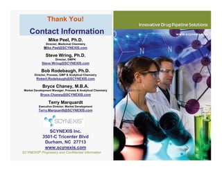 Scynexis Fully Integrated Drug Discovery & Development 2011 Overview | PPT