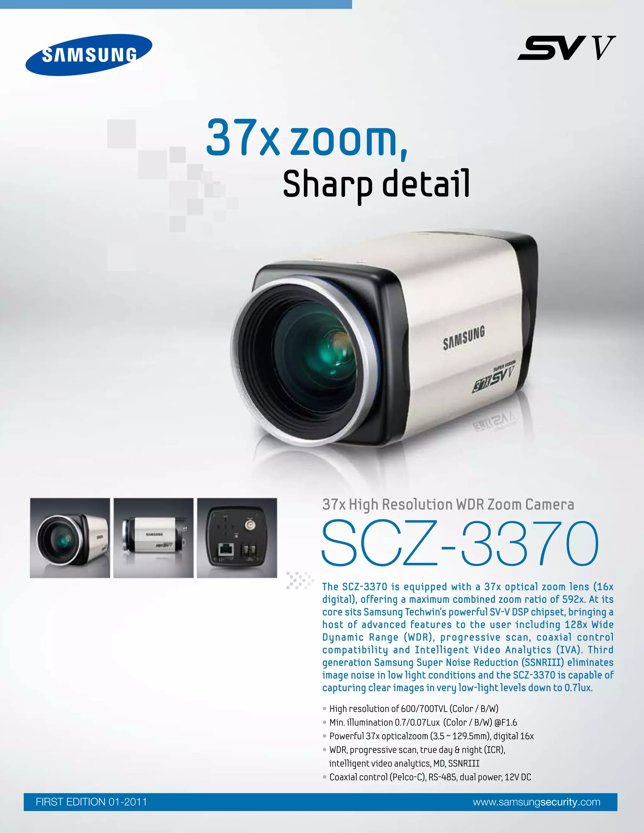 Samsung Techwin SCZ-3370 Data Sheet | PDF