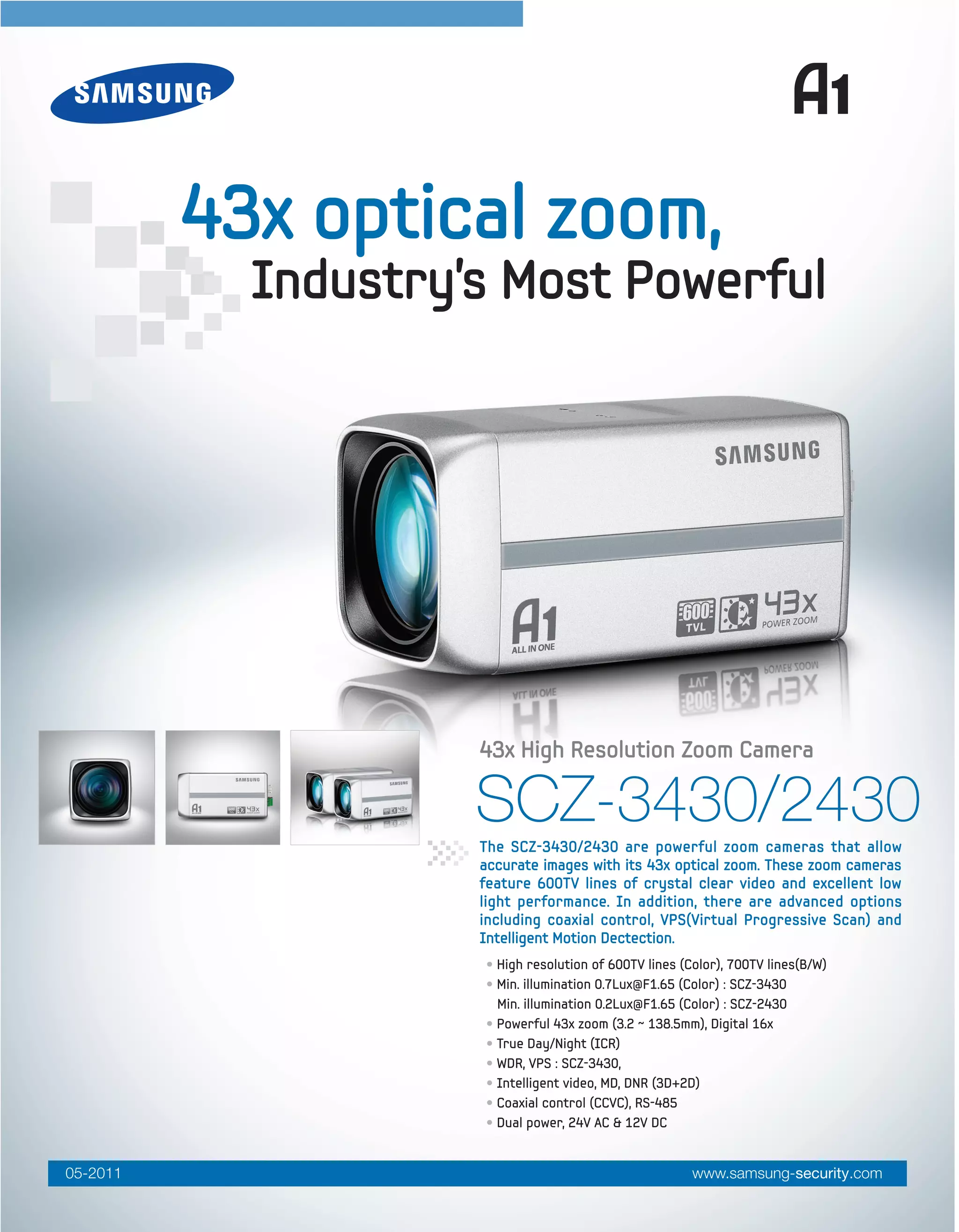 Samsung Techwin SCZ-2430 Data Sheet | PDF