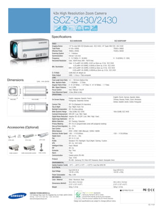 Samsung Techwin SCZ-2430 Data Sheet | PDF