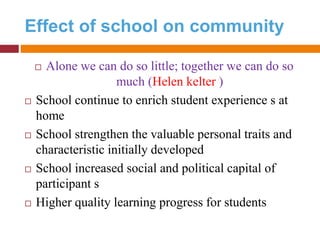 SCHOOL AS A SOCIAL CULTURAL AND COMMUNITY INSTITUION | PPTX