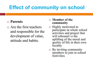 SCHOOL AS A SOCIAL CULTURAL AND COMMUNITY INSTITUION | PPTX