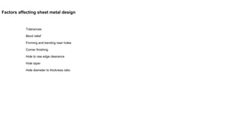 Sheetmetal design | PPTX
