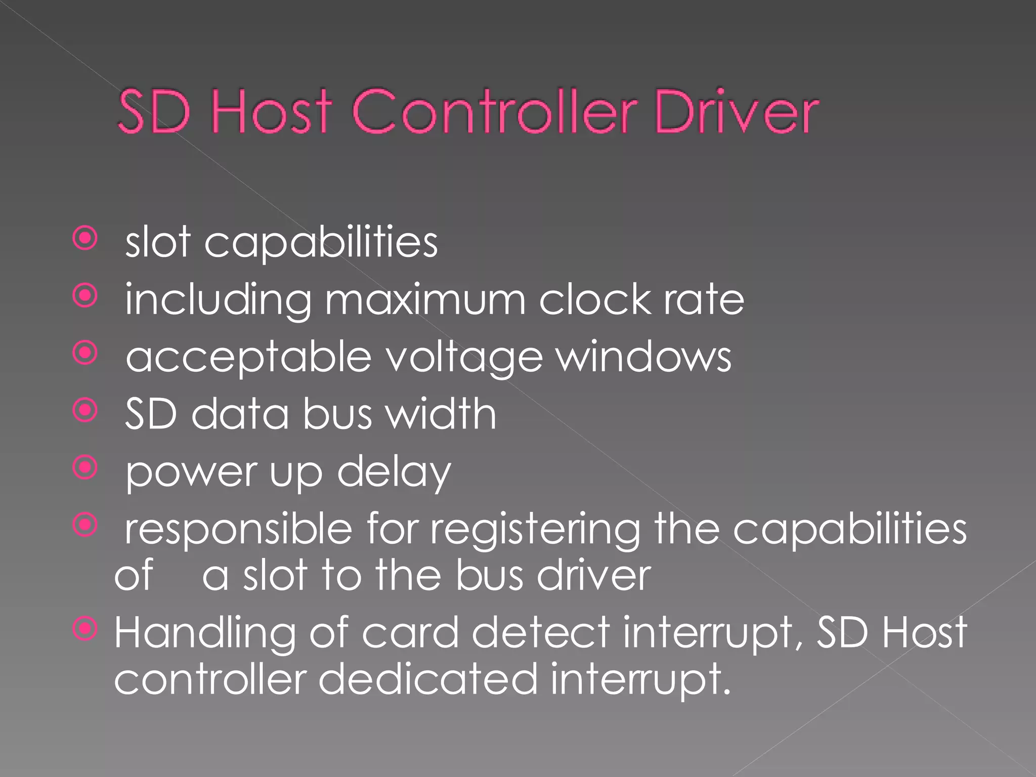 Sd Card WCE Driver Architecture | PPT