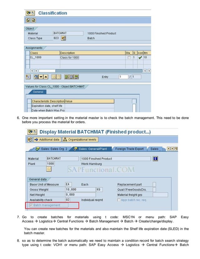 Sd configuration steps for automatic batch determination in delivery | PDF | Operating Systems ...
