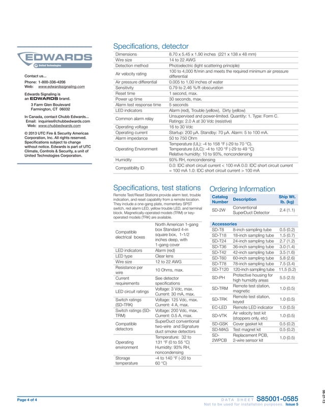 Edwards Signaling SD-VTK Data Sheet | PDF