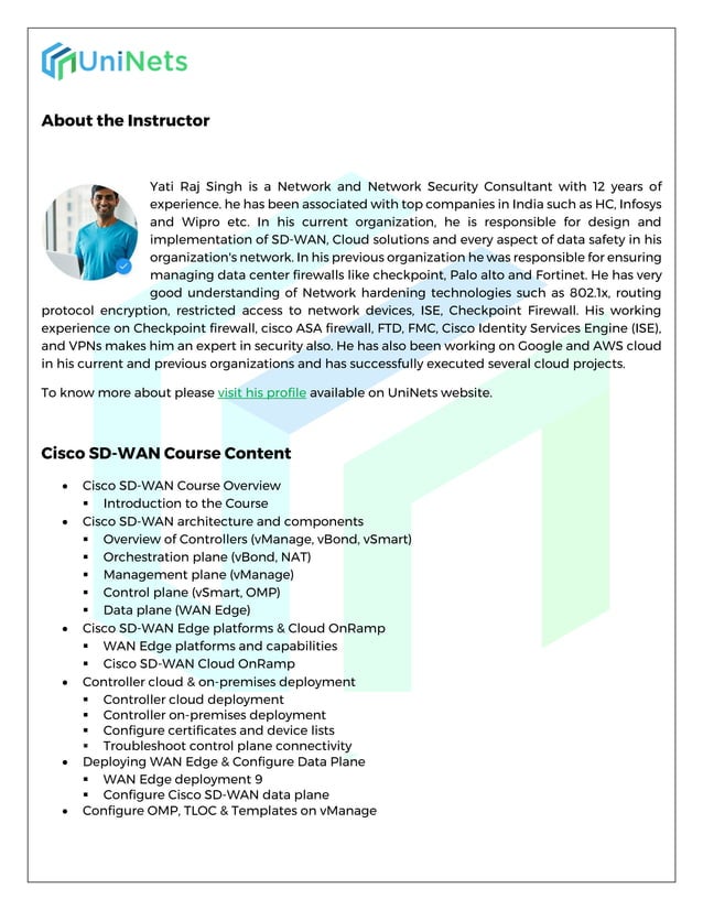 Best SDWAN Training course Online | Cisco SDWAN Course | PDF