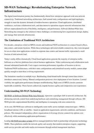 SD-WAN Technology_ Revolutionizing Enterprise Network Infrastructure.pdf