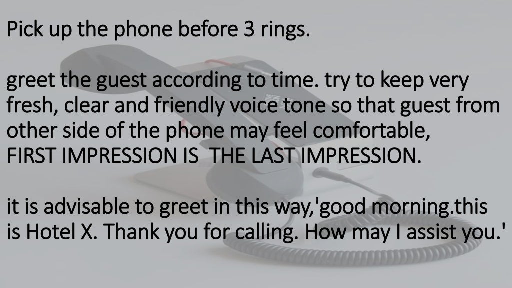 Reservation of room over phone call...