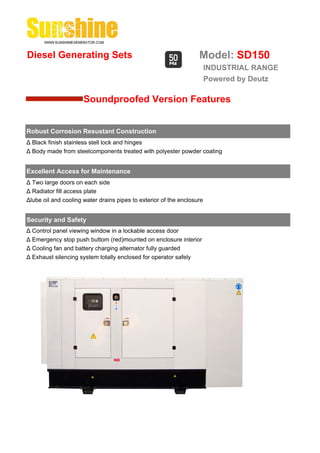 Sd150 Key words: diesel generator, diesel gensets, gensets, diesel ...