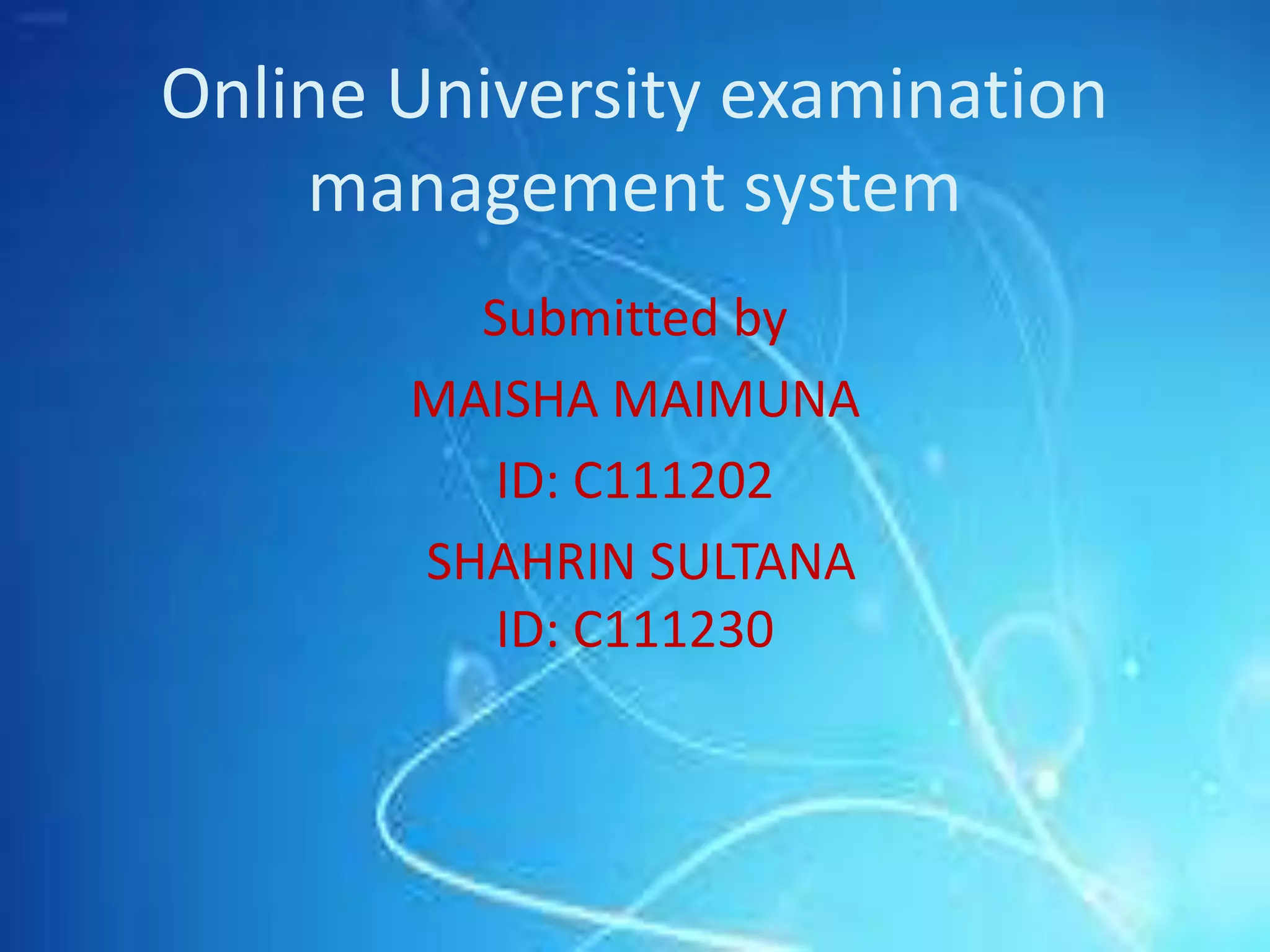 online examination management final presentation | PPTX