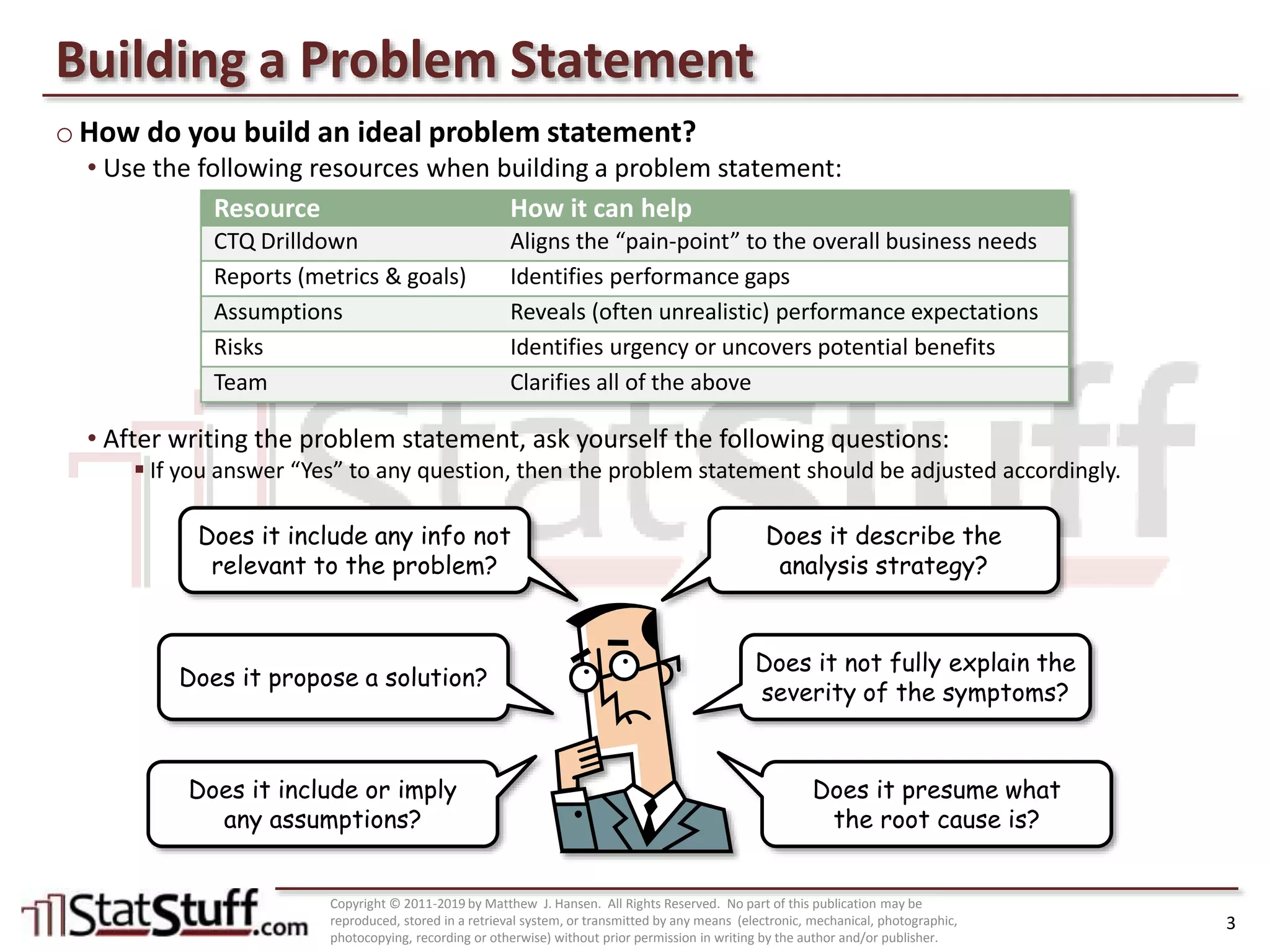 Building a Problem Statement with Matt Hansen at StatStuff | PPT