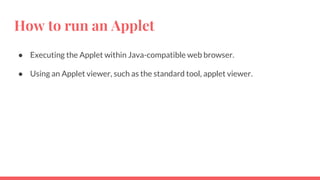 Applets in Java | PPTX