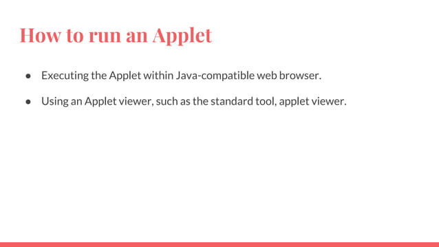 Applets in Java | PPTX