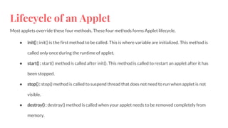 Applets in Java | PPTX