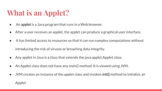 Applets in Java | PPTX