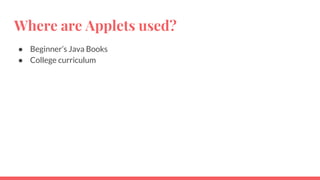 Applets in Java | PPTX