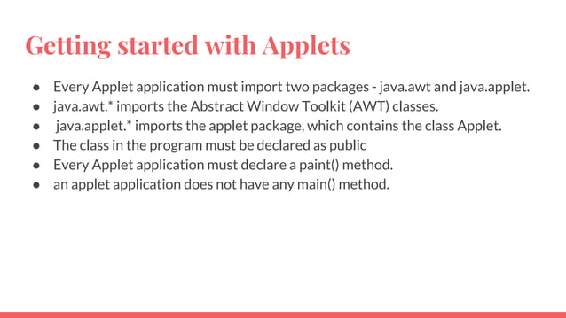 Applets in Java | PPTX