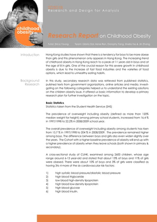 Childhood Obesity Research Report | PDF