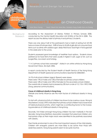 Childhood Obesity Research Report | PDF