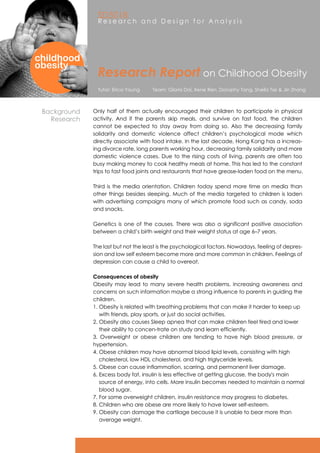 Childhood Obesity Research Report | PDF