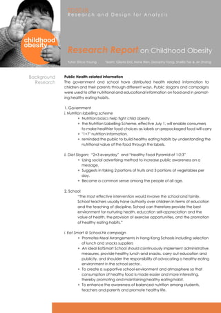 Childhood Obesity Research Report | PDF