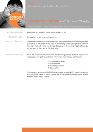 Childhood Obesity Research Report | PDF