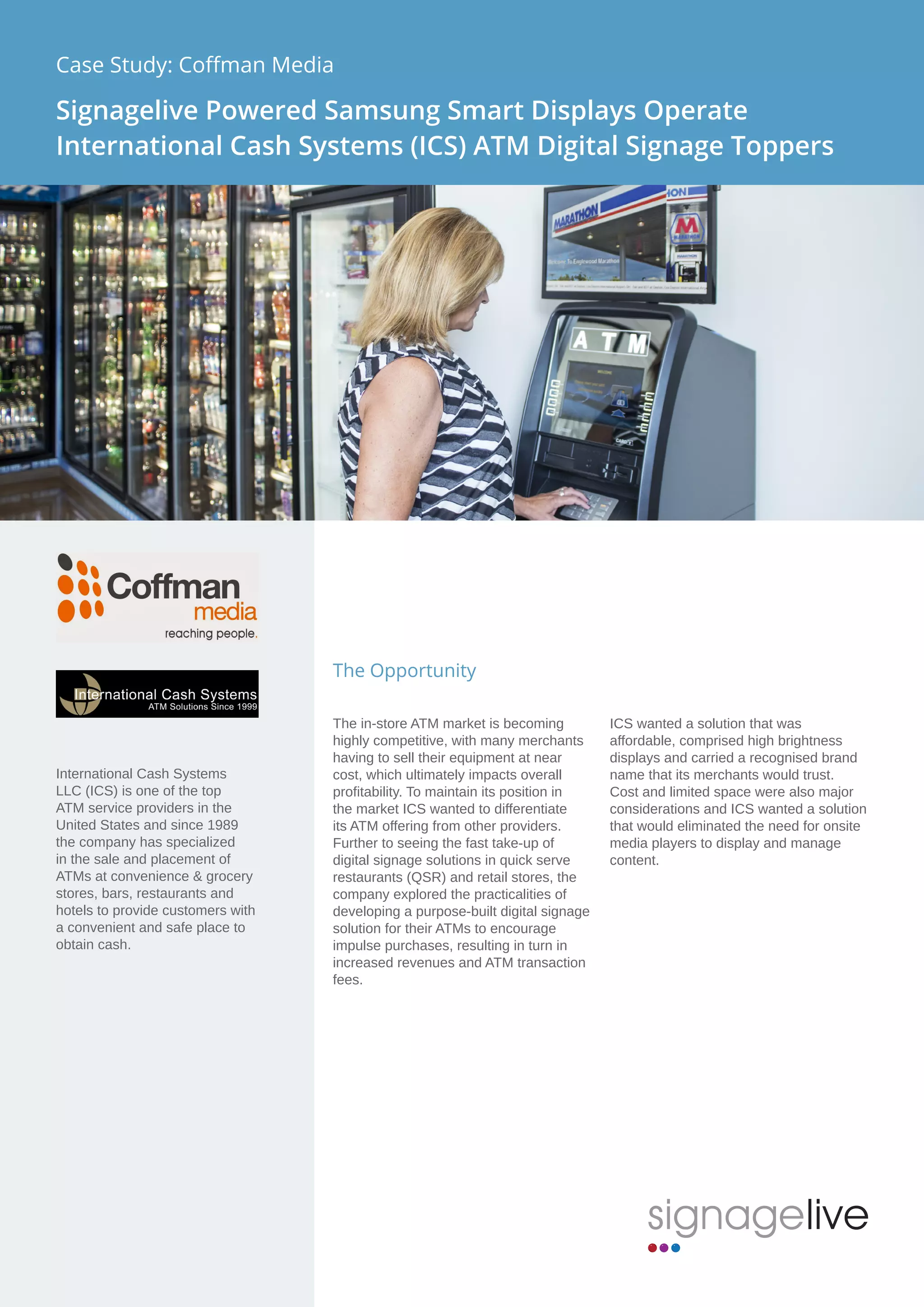 Signagelive Powered Samsung Smart Displays Operate International Cash ...