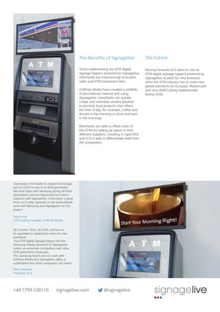 Signagelive Powered Samsung Smart Displays Operate International Cash ...