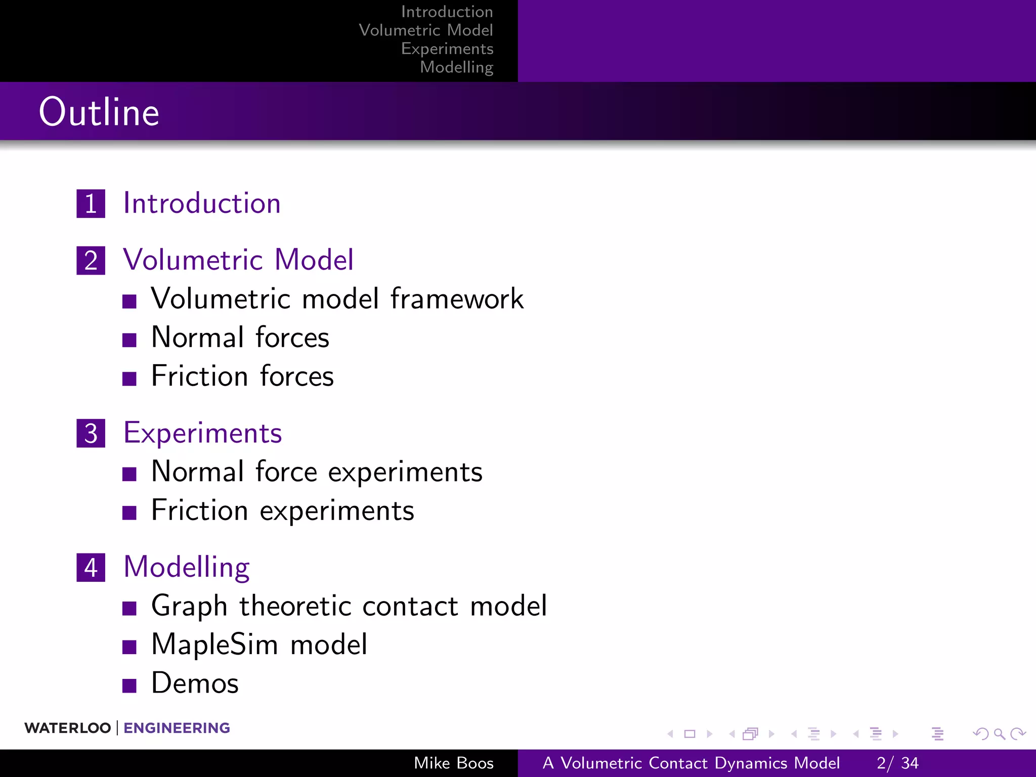 A Volumetric Contact Dynamics Model | PDF