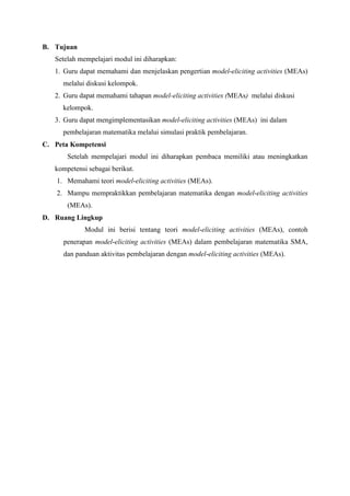 Model Eliciting Activities (MEAs) | PDF