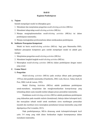 Model Eliciting Activities (MEAs) | PDF