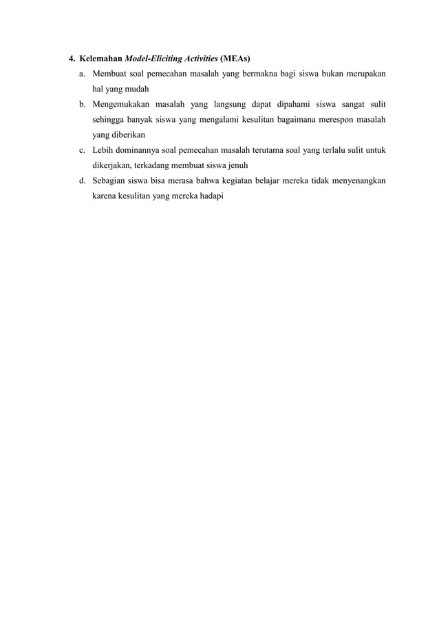 Model Eliciting Activities (MEAs) | PDF